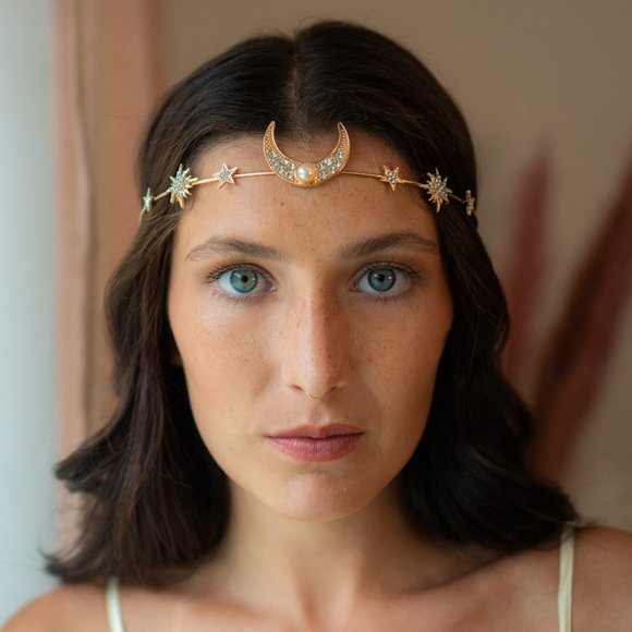 GGF | Accessories | Crescent Star Headband Forehead Circlet Gatsby ...